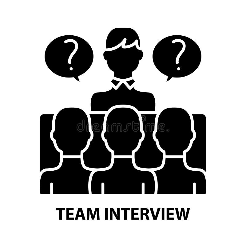 Team Interview Icon, Black Vector Sign with Editable Strokes, Concept ...