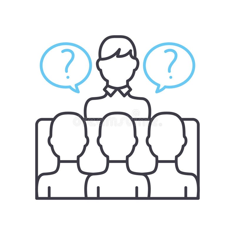 Team Interview Line Icon, Outline Symbol, Vector Illustration, Concept ... Team Interview Line Icon, Outline Symbol, Vector Illustration, Concept ...