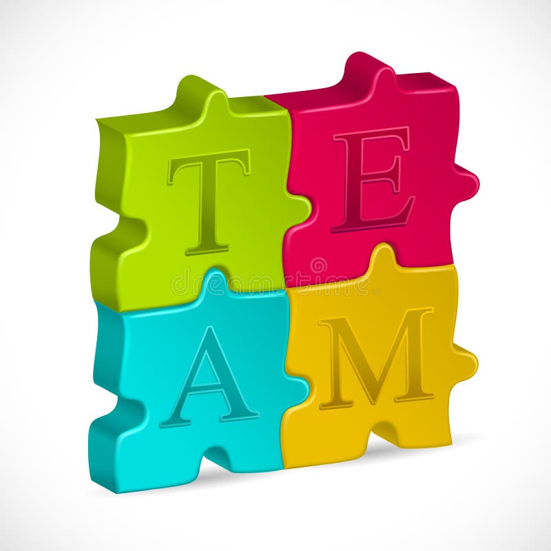 Puzzle team stock illustration. Illustration of jigsaw - 1319602