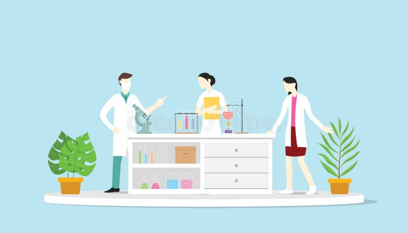 Laboratory Team Chemist on the Lab with Some Tools and Discuss about ...