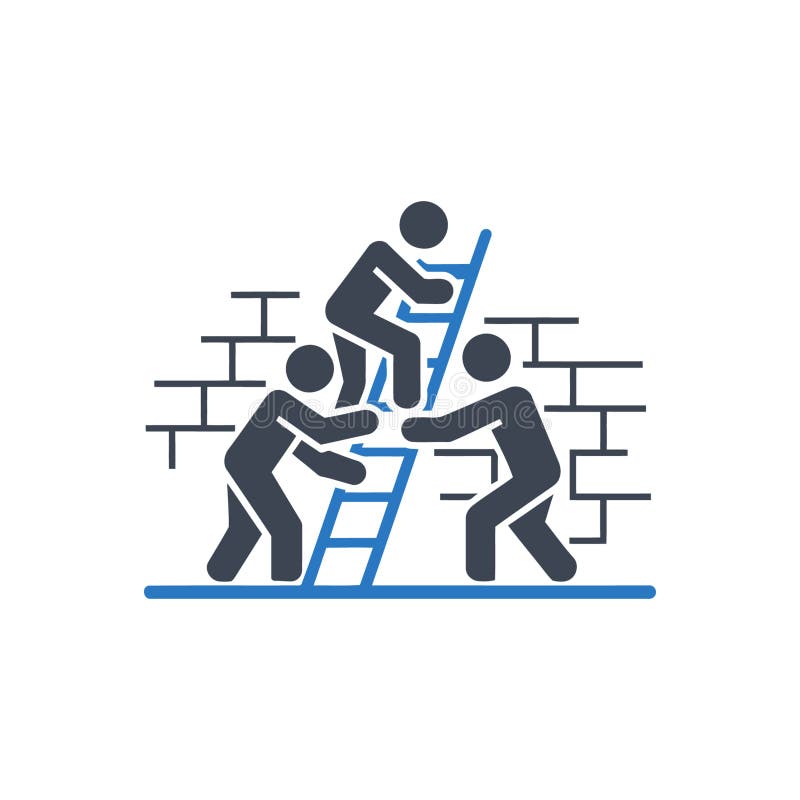Team Ladder Support Icon stock illustration. Illustration of safety ...