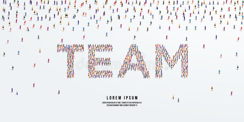 Team. Large Group of People Form To Create Team Stock Vector ...