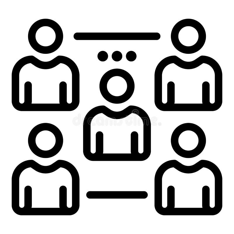 Team Lead in a Group Icon, Outline Style Stock Vector - Illustration of ...