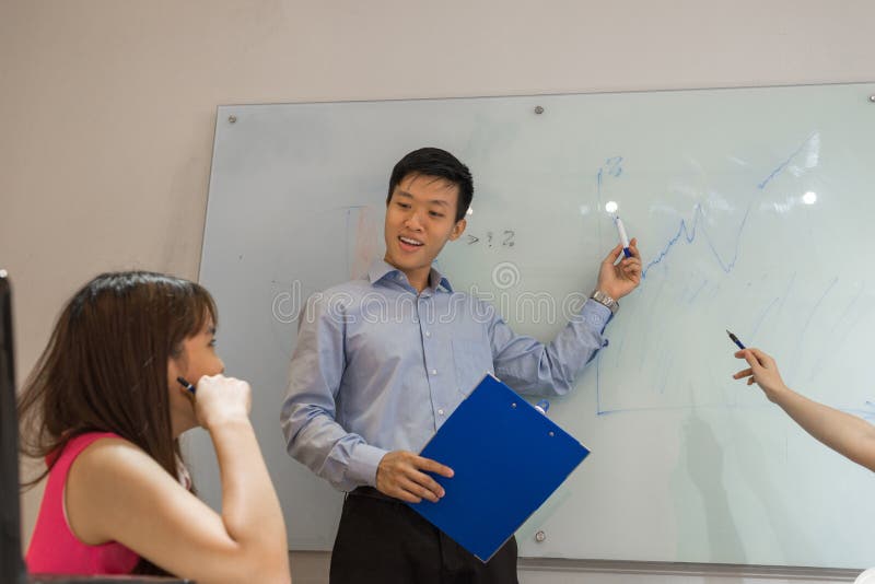 Team Leader Answer Query from Team Members Happily Stock Image - Image ...