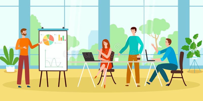 Team Leader Business Infographic Stand, Colleague Character Office Work ...