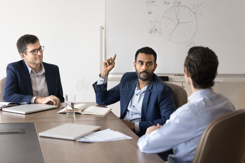 Team Leader Explaining Sales Data or Financial Performance during ...