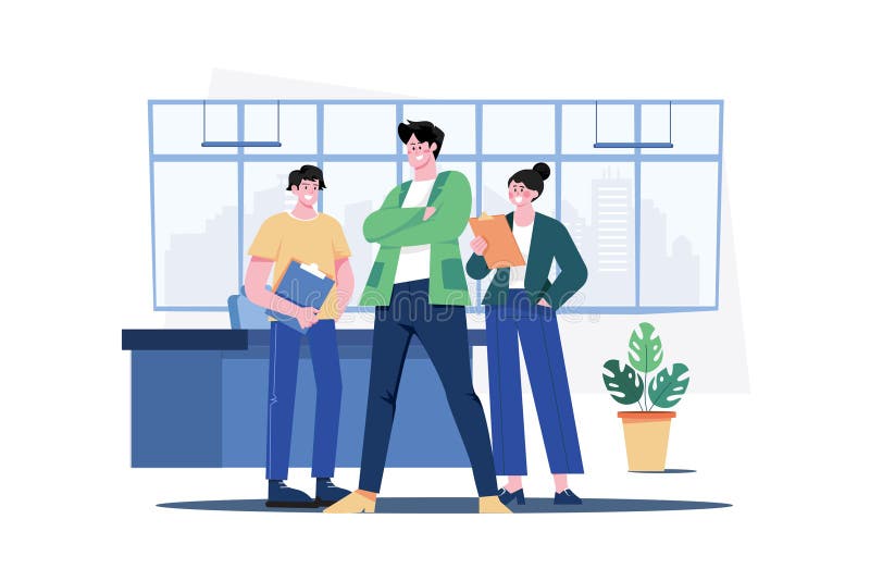 Team Leader Guiding Collaborative Efforts Stock Vector - Illustration ...