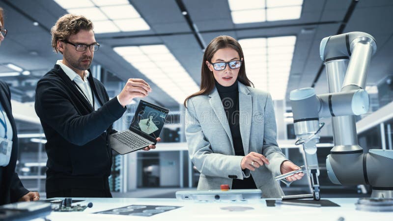 Robot Leader among the Crowd of Robots. Created with Generative AI ...