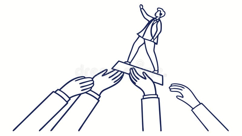 Team Lifting Person Success Vector Support Collaboration, Vector Design ...