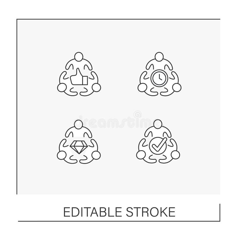 Team line icons set stock vector. Illustration of team - 262973086