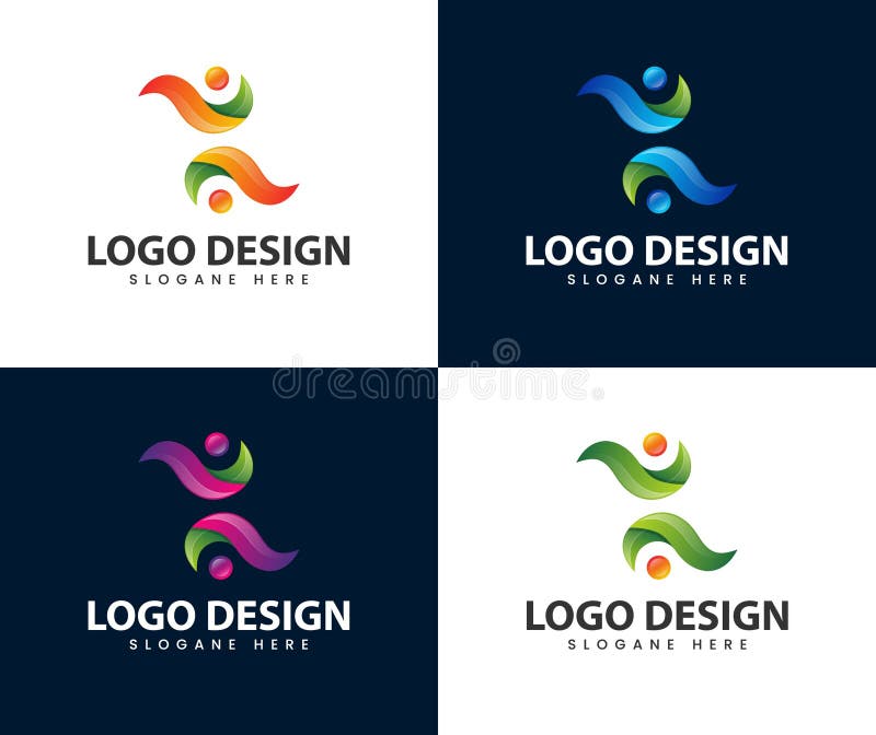 Team Logo Creative Two People Icon Community Partners Group Start Up or ...