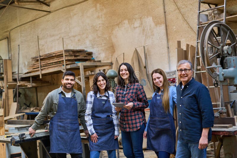 Team of Lumberyard Workers Collaborating on a Project Stock Image ...