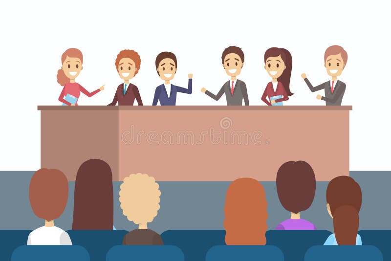 Team Making Business Presentation in Front of Group Stock Vector ...