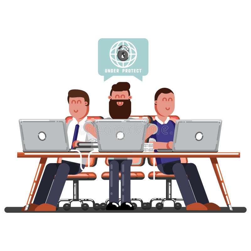 Team of Man Work on Protecting of Personal Data Stock Vector ... Team of Man Work on Protecting of Personal Data Stock Vector ...