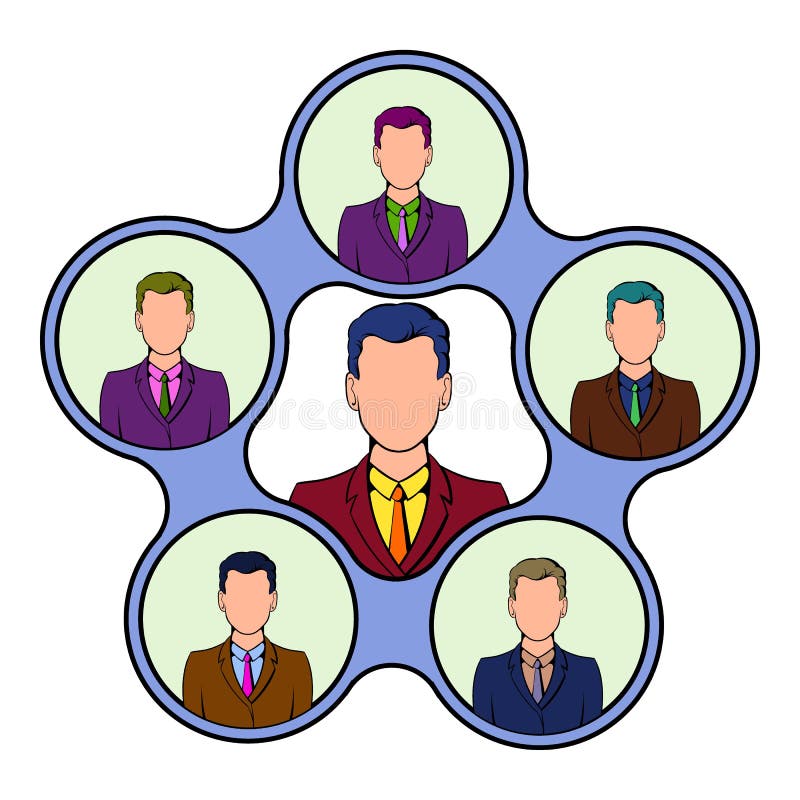 Team Management Icon Cartoon Stock Vector - Illustration of chief ...