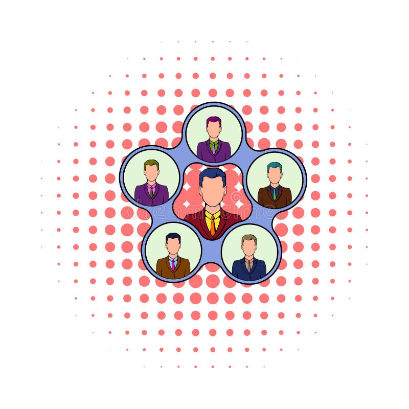 Team Management Icon, Comics Style Stock Vector - Illustration of ...