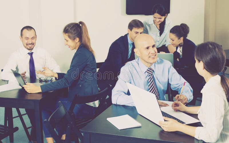 Team of Managers Having a Productive Day in Office Stock Image - Image ...