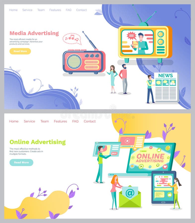 Website Templates Set for Online Advertising in Social Media ...