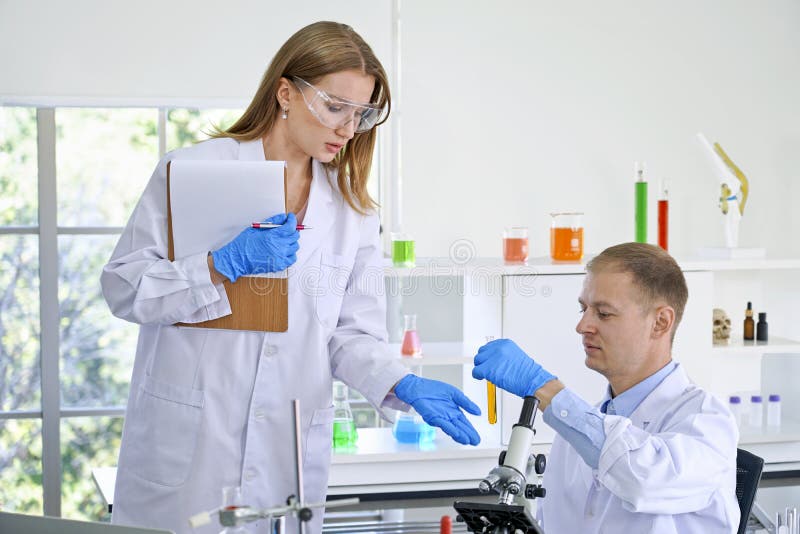 Team Medical Worker in Lab, Working in the Laboratory. Stock Photo ...