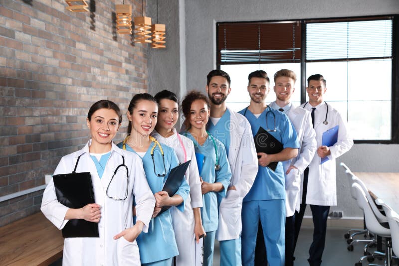 Team of Medical Workers in Hospital Stock Photo - Image of nurse ...