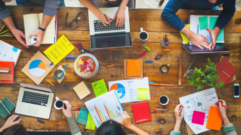 The Team Meeting Collaboration.AI Generated Image Stock Image - Image ...