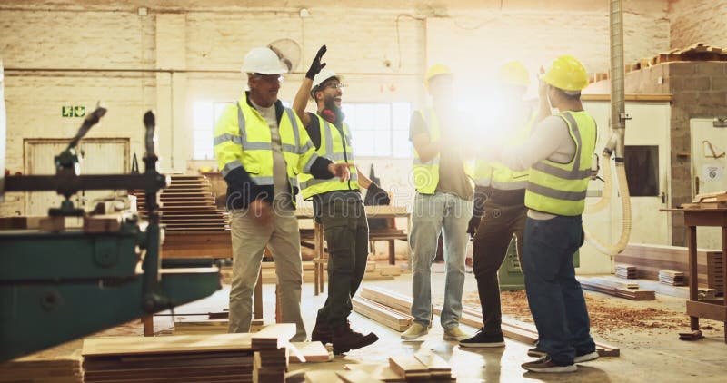 Team, Meeting and Construction with Hands for Celebrate, Collaboration ...