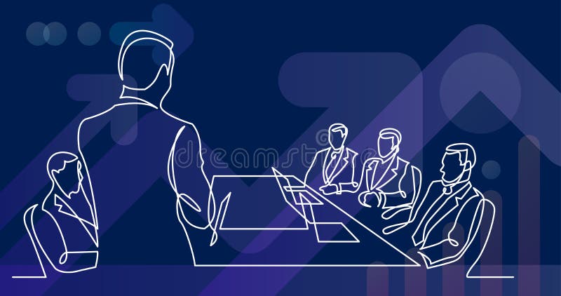 Team Member Speaking at Board Meeting before Business Executives ...