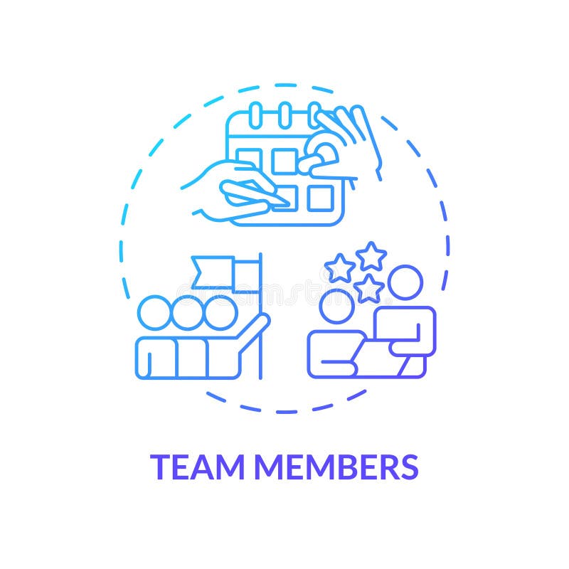 Team Members Blue Gradient Concept Icon Stock Vector - Illustration of ...