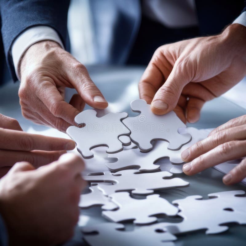 Team Members Collaborate on a Puzzle, Enhancing Teamwork and ...