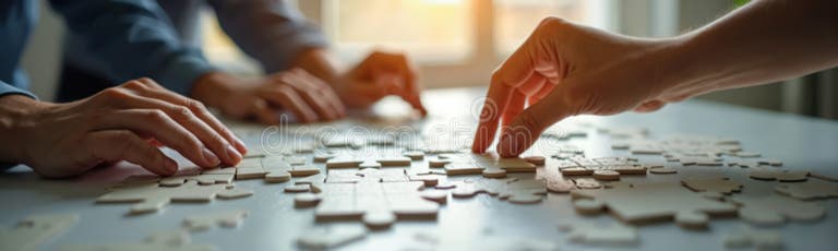 Team Members Connect Jigsaw Puzzle Pieces, Strategy, Problem-solving ...