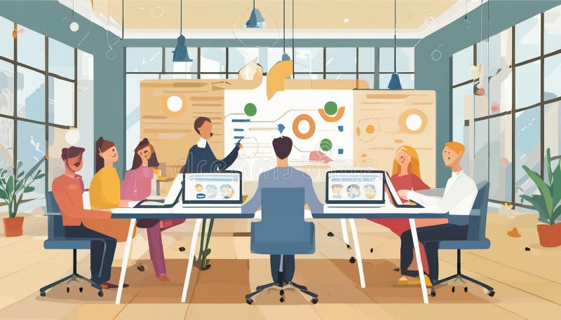 Connected Collaboration: Teams Thriving Across Distances Stock ...