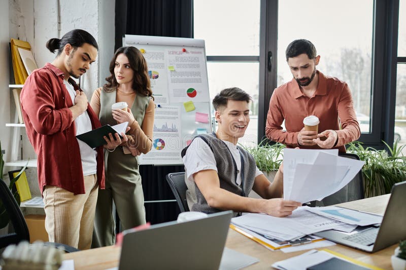 Team Members Engage in Discussions, Balancing Stock Image - Image of ...