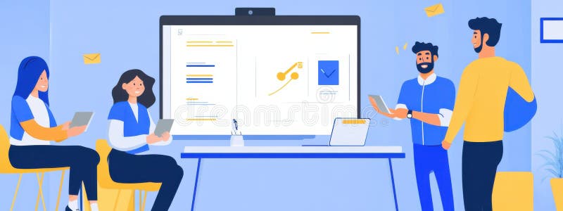 Team Collaboration in a Modern Office Environment during a ...