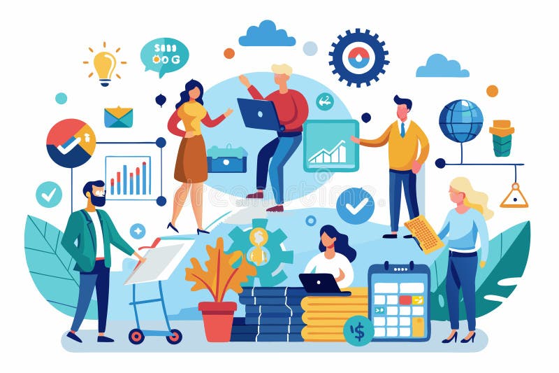 Team Members Engage in Various Activities, Brainstorming Ideas and ...