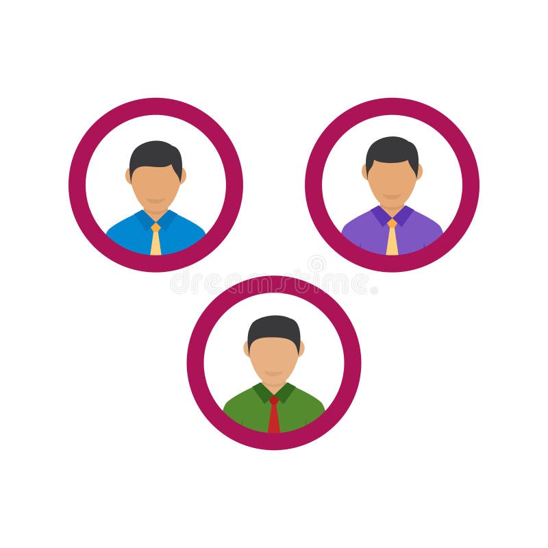 3 Member Team Icons stock vector. Illustration of meeting - 110988950