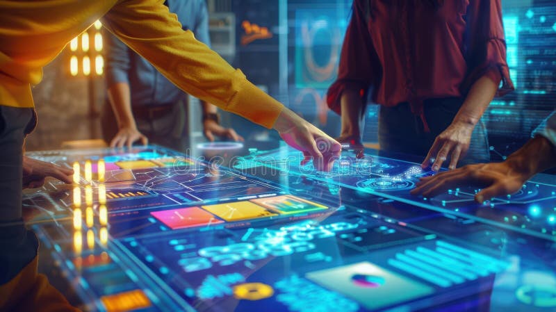 The Interactive Touchscreen Table.AI Generated Image Stock Photo ...
