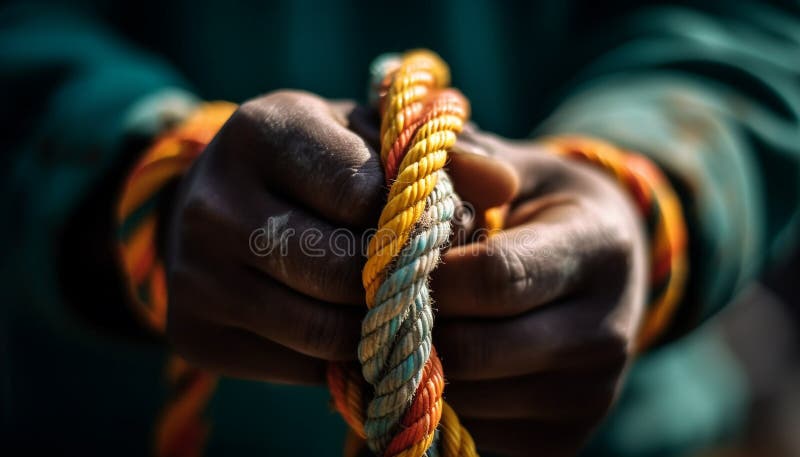 Team of Men and Women Tie Knot, Showing Strength and Cooperation ...