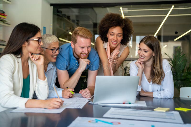 Team of Multiethnic Creative Marketing Experts Brainstorming during ...