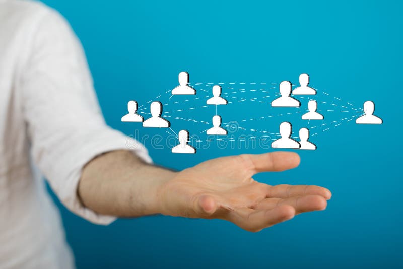 Team Network Interface in Hand Digital Stock Image - Image of future ...