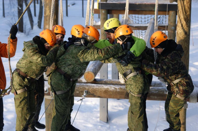 Team on obstacle course stock photo. Image of work, safety - 82893066