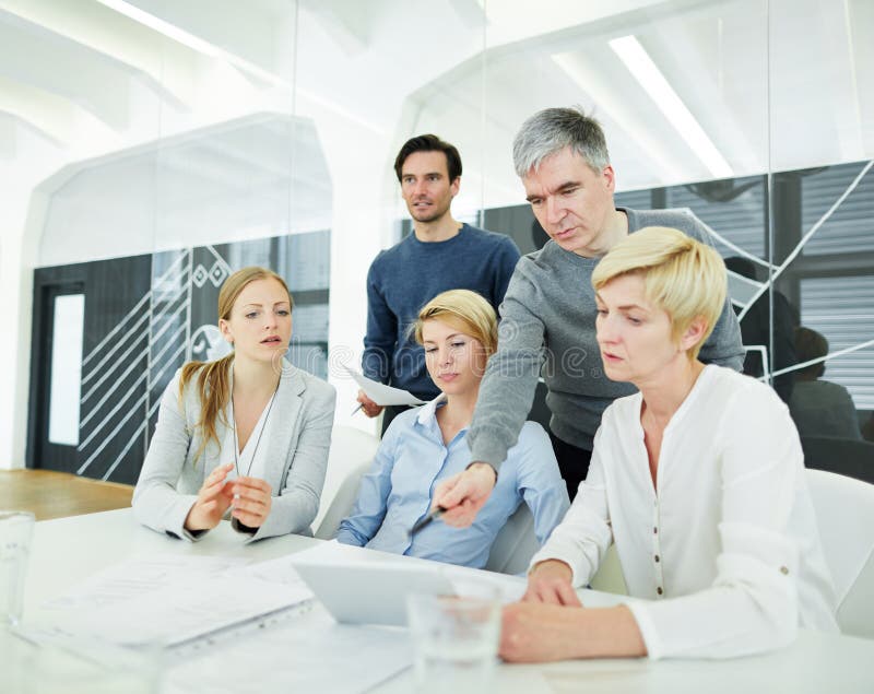 Team in Office with Tablet Computer Stock Photo - Image of citizen ...
