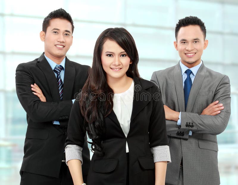 Team of Office Workers Smiling Stock Image - Image of beautiful ...