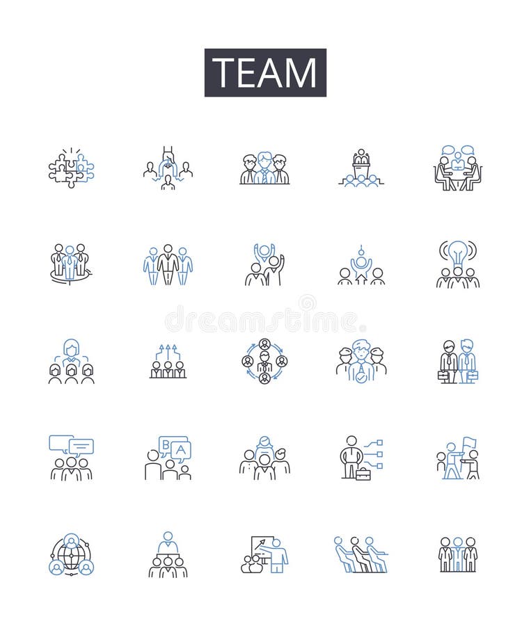 Team Line Icons Collection. Group, Bundle, Bunch, Collection ...
