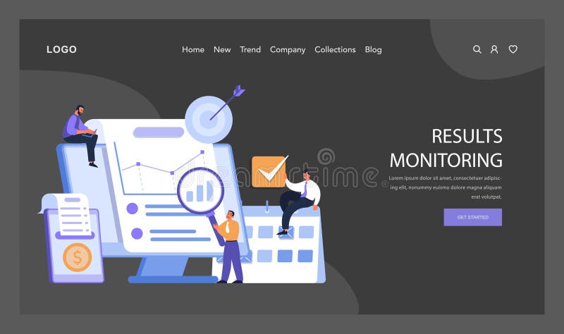 Team Overseeing Performance Metrics on Large Dashboard Stock Vector - Illustration of action ...
