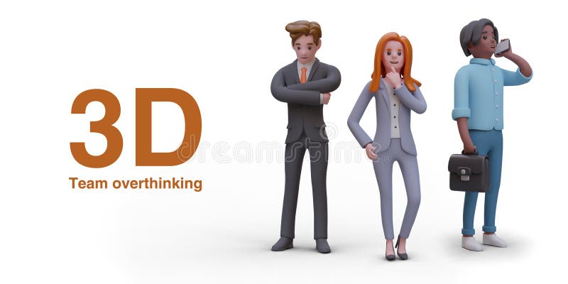 Team is Overthinking. Finding Solution, Difficult Task Stock Vector ...