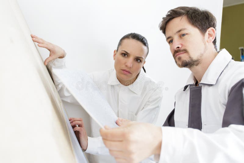 Team Painters Painting Workshop Stock Photo - Image of bright, harmony ...