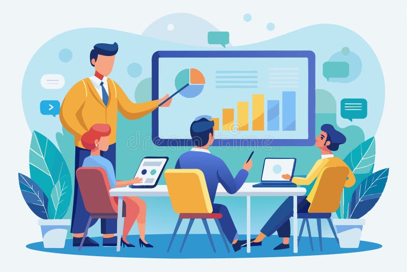 A Team Participates in a Business Training Session, Focusing on ...