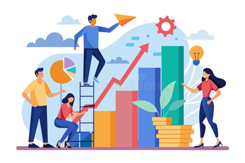 A Team of People Analyze a Growth Chart, Strategizing for Future ...