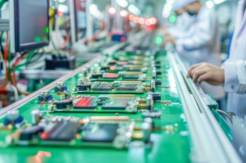 A Team of People Diligently Working Together on Electronics Assembly in ...