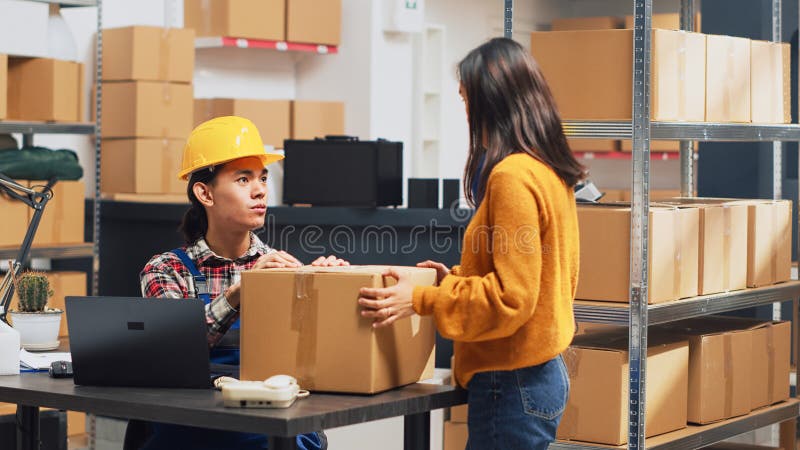 Team of People Doing Quality Control in Warehouse Stock Photo - Image ...